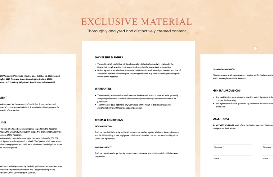 Research Agreement Template - Download in Word, Google Docs, Apple ...