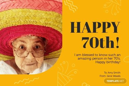Free Printable 70th Birthday Card Template Google Docs Illustrator 