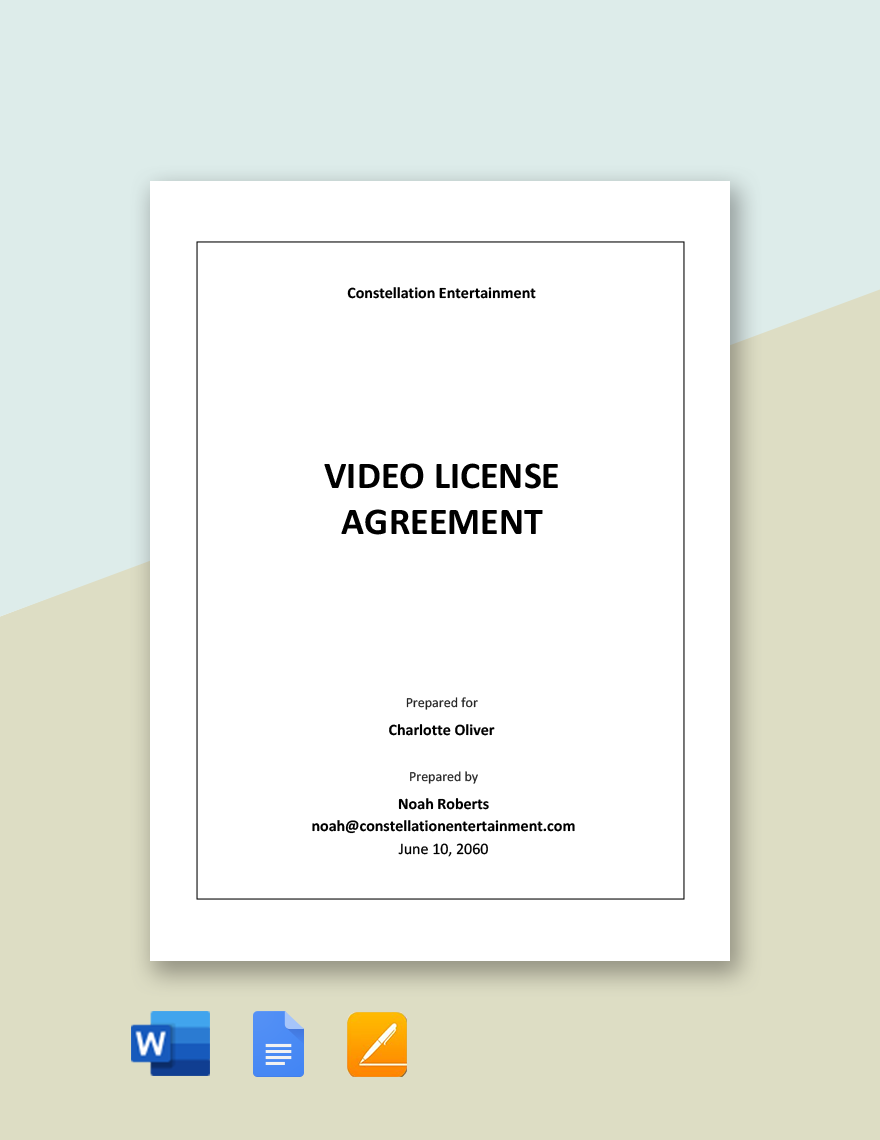 Photos and Video Media Agreement Template - Google Docs, Word, Apple ...