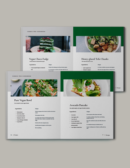 Elegant Vegan Cookbook Template - InDesign, Word | Template.net