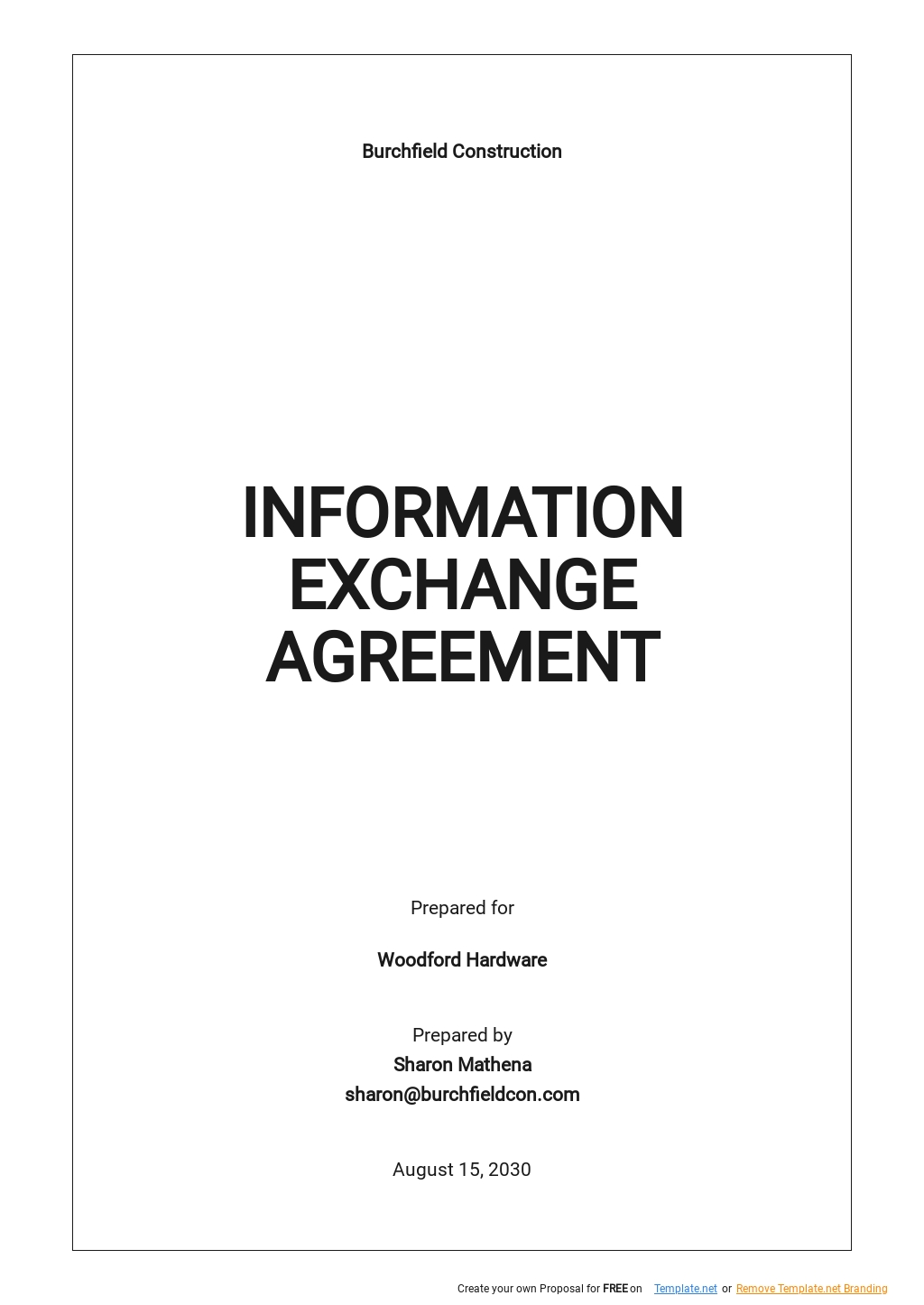 Free Exchange Agreement In Microsoft Word DOC Templates 12 Download 