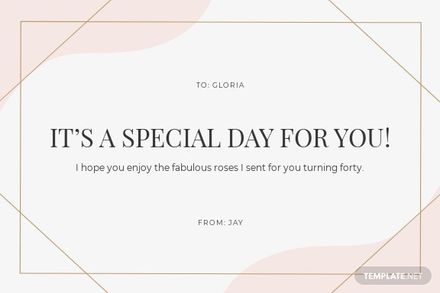 Happy 40th Birthday Card Template Google Docs Illustrator Word PSD 