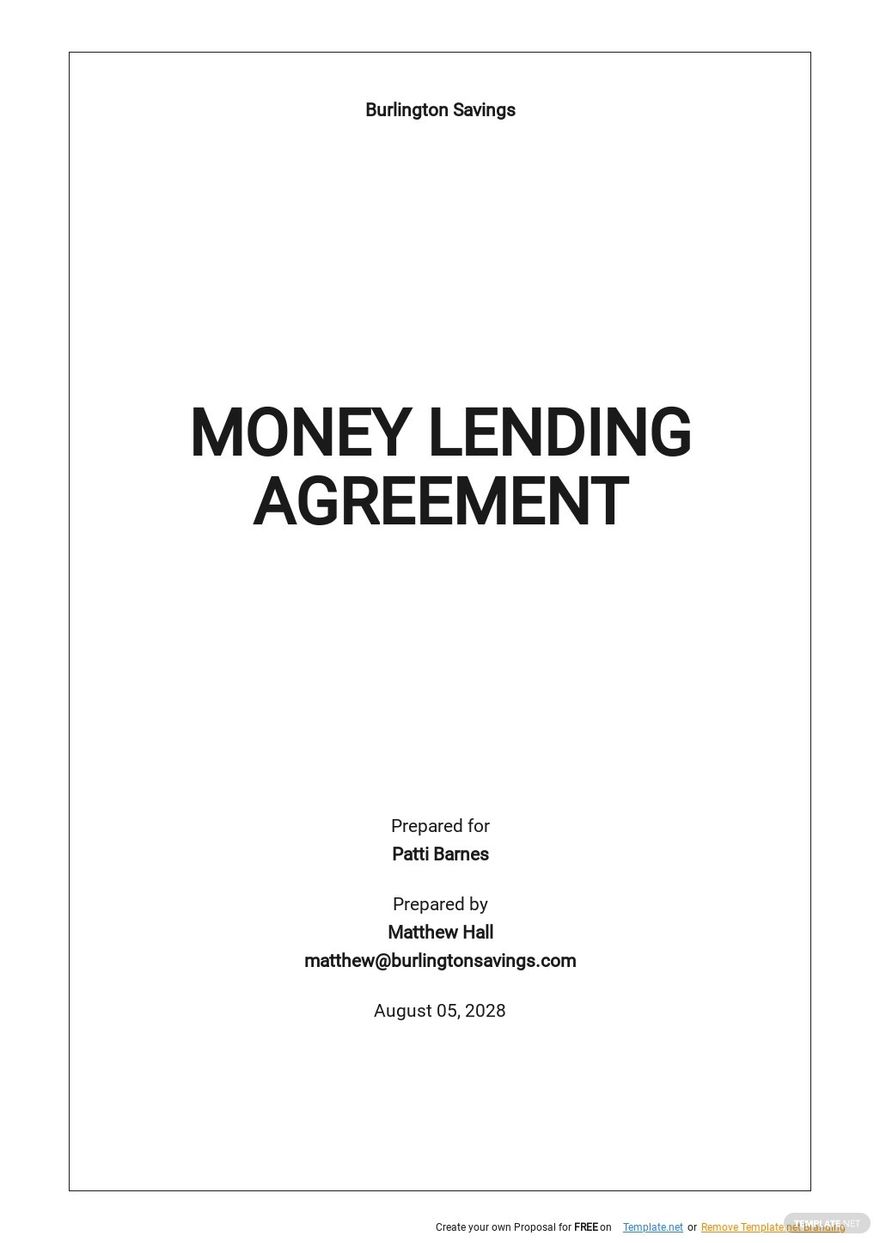 Free Free Money Lending Agreement Template Google Docs Word Apple