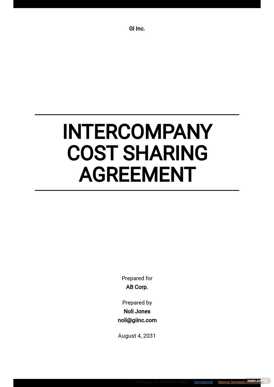 Intercompany Transfer Pricing Agreement Template Google Docs Word 