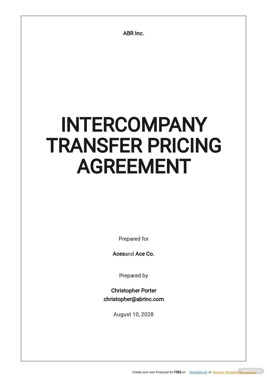 Intercompany Transfer Pricing Agreement Template Google Docs Word 