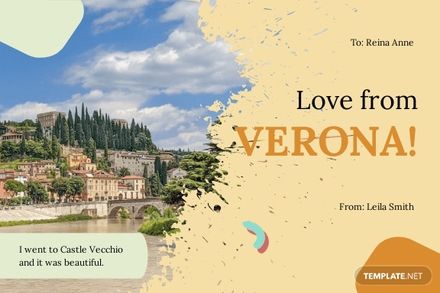 Retro Travel Postcard Template Google Docs Illustrator Word Apple Pages PSD Template
