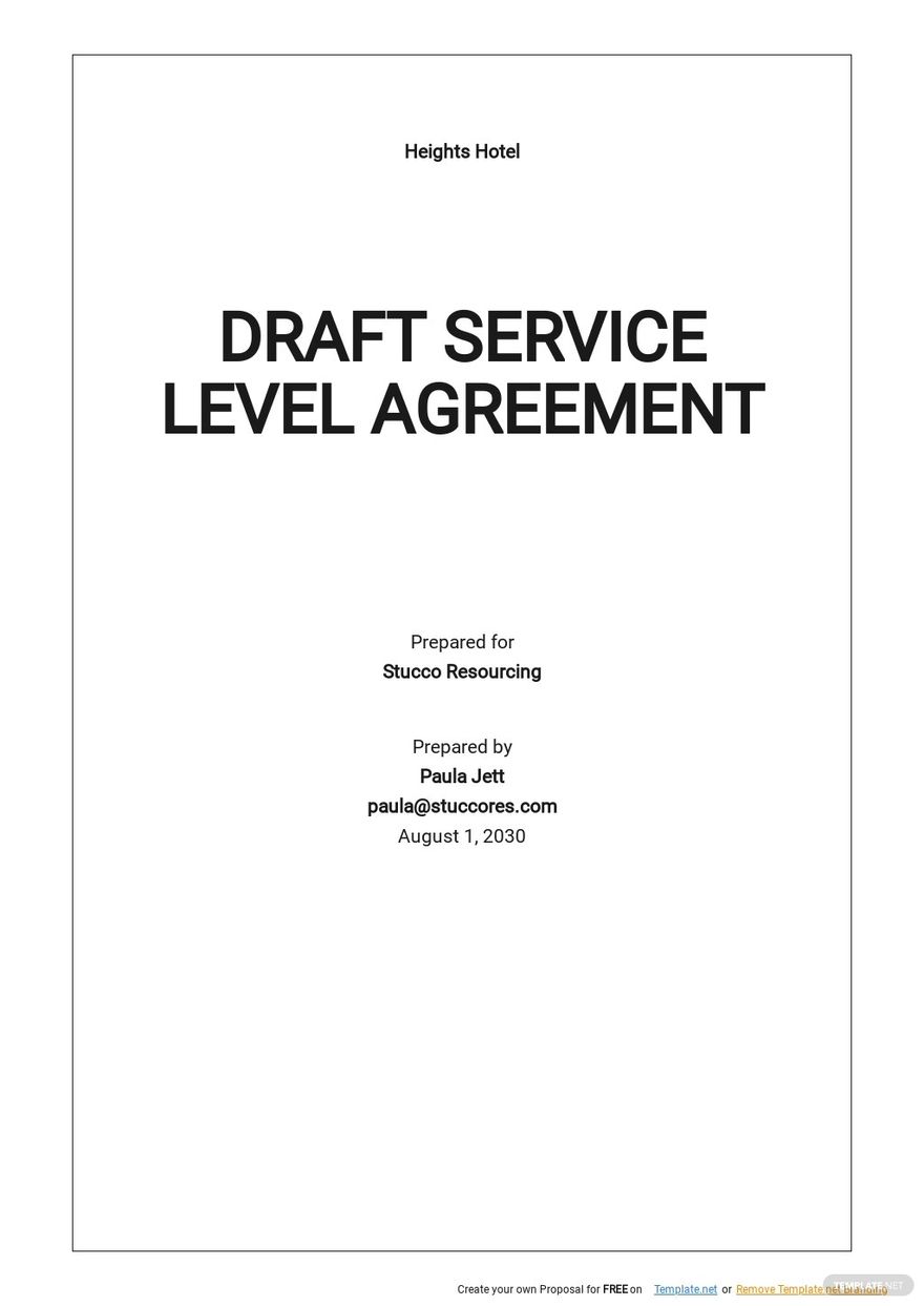 IT Service Level Agreement Template - Google Docs, Word, Apple Pages ...