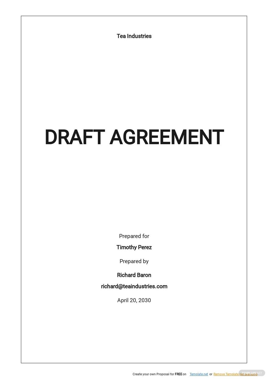 Draft Agreement Template - Google Docs, Word, Apple Pages | Template.net