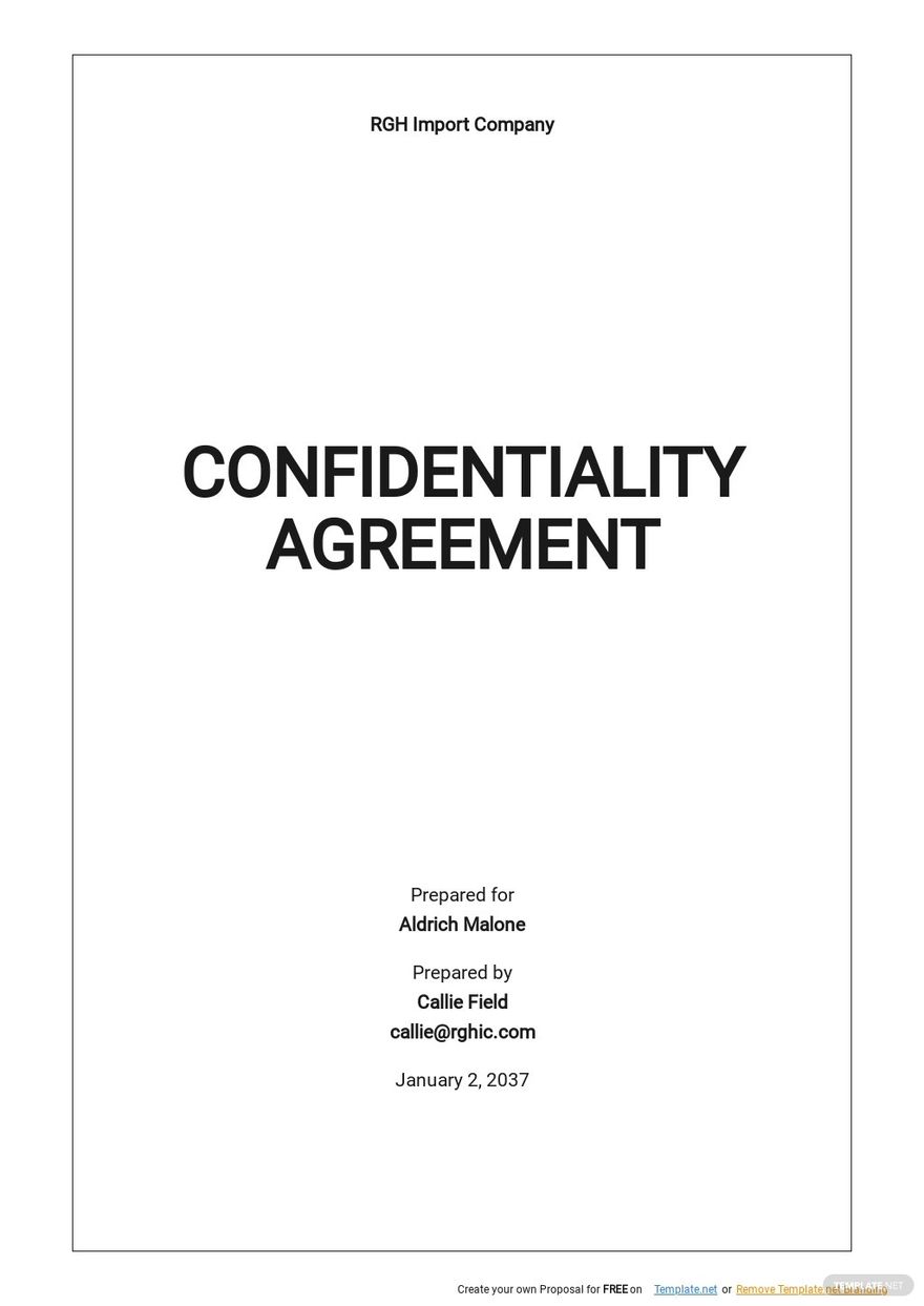 Draft Confidentiality Agreement Template - Google Docs, Word, Apple ...
