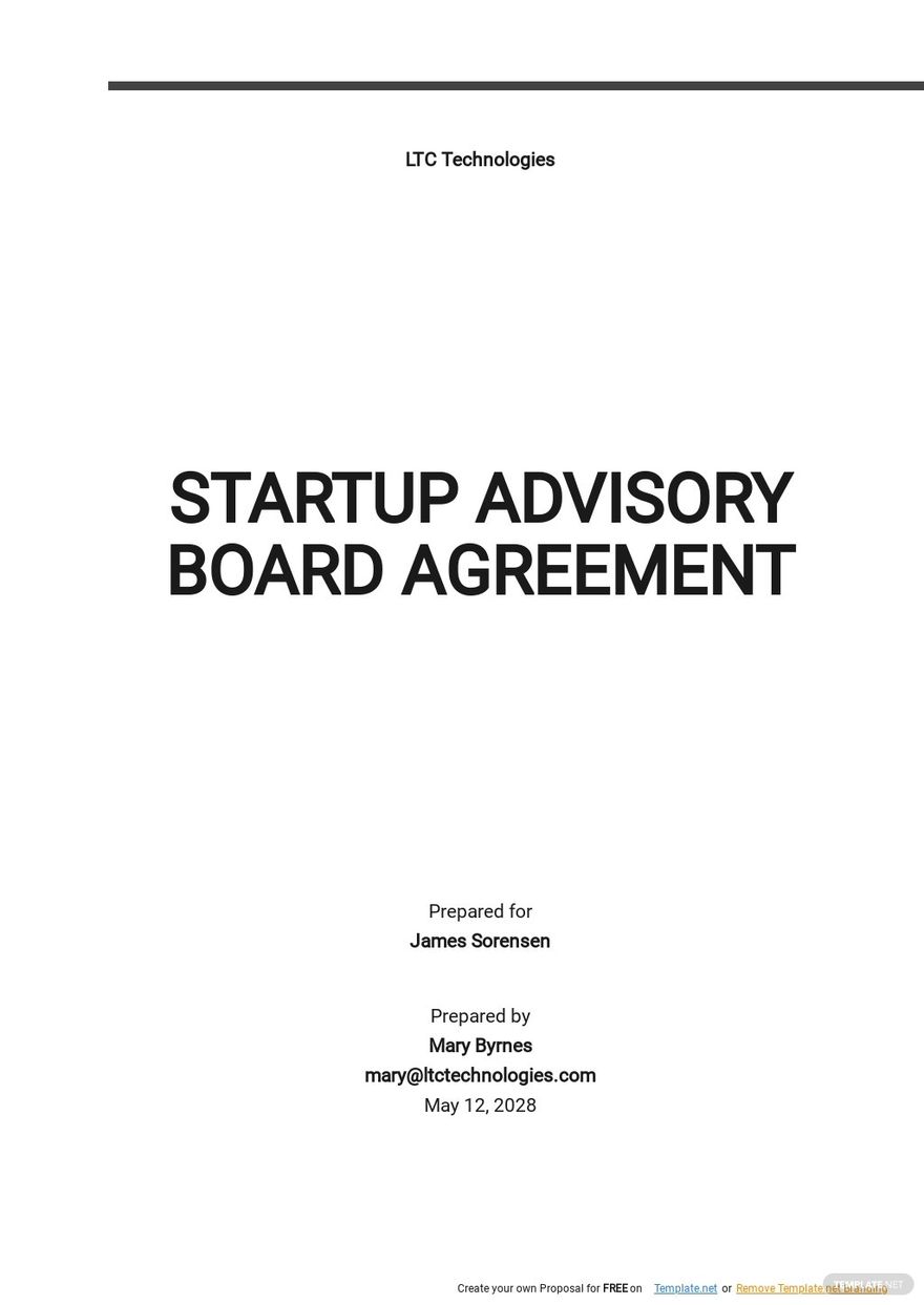 Non Profit Advisory Board Agreement Template Google Docs Word Apple 