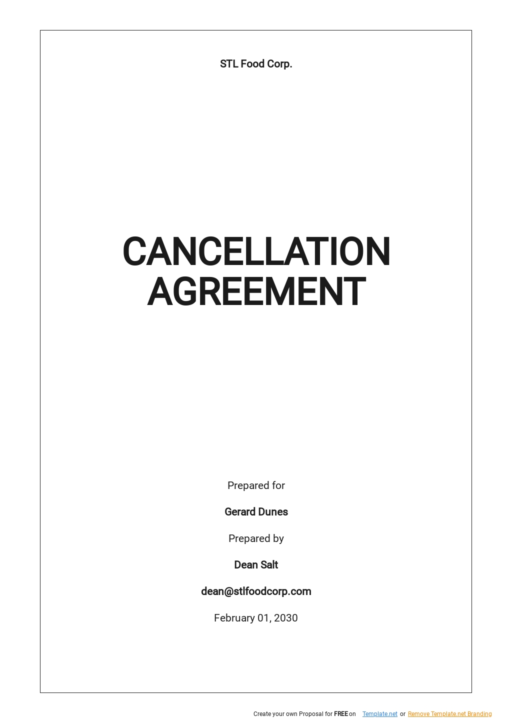 Deed Of Cancellation Of Hypothec Template Google Docs Word Apple 