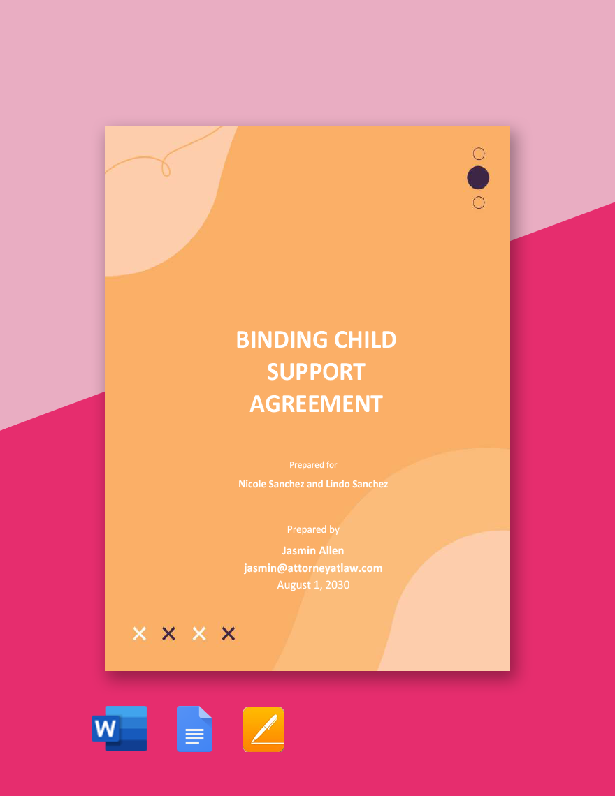 Binding Child Support Agreement Template Download In Word Google 