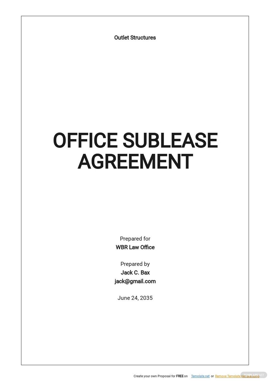 Office Sublease Agreement Template Google Docs Word Apple Pages 
