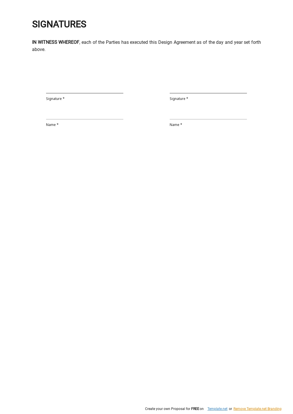 Design Agreement Template | | Template.net