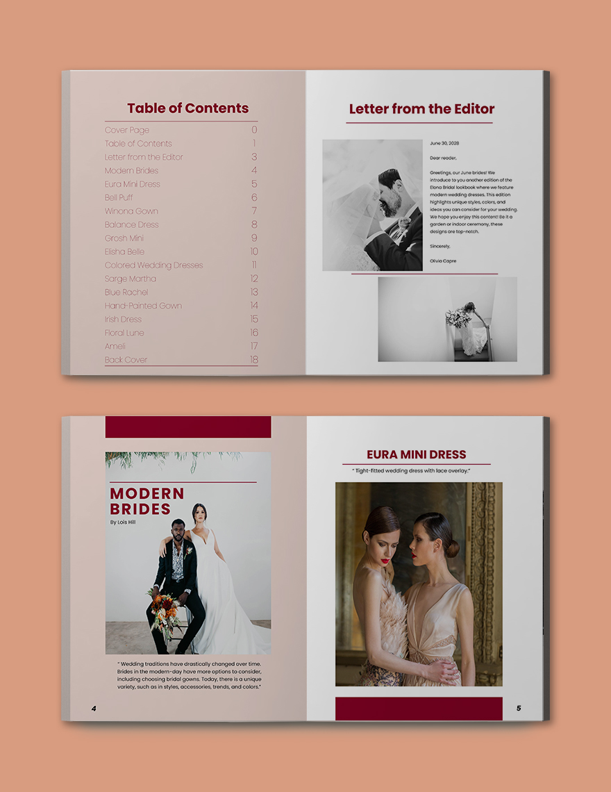 Creative Wedding Lookbook Template - InDesign, Word | Template.net