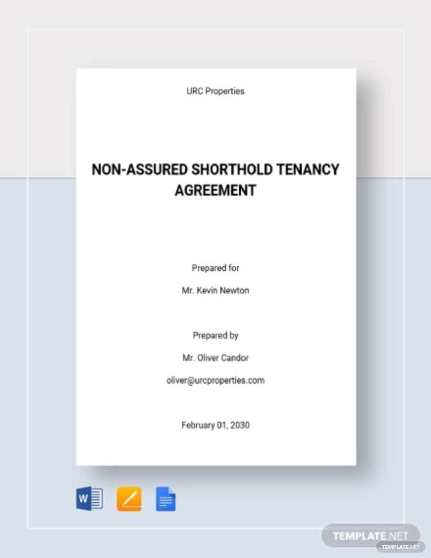 Non Assured Shorthold Tenancy Agreement Template Google Docs Word 