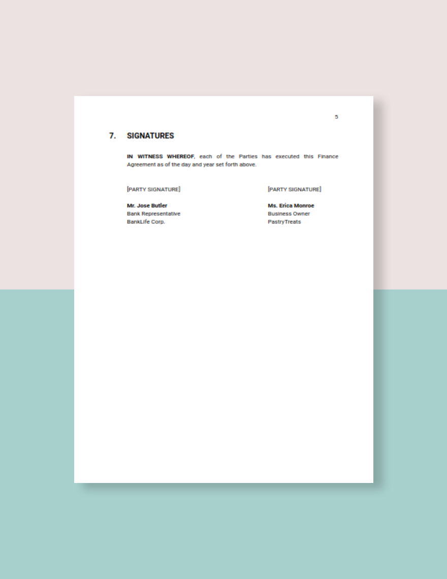 Finance Agreement Template - Google Docs, Word, PDF | Template.net