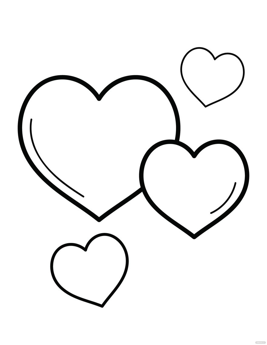Easy Heart Coloring Page For Kids In Illustrator PDF SVG JPG EPS Easy Heart Coloring Page For Kids In Illustrator PDF SVG JPG EPS