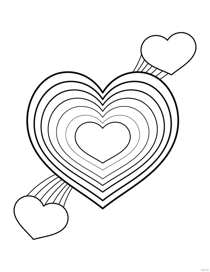 Diamond Heart Coloring Pages Sketch Coloring Page