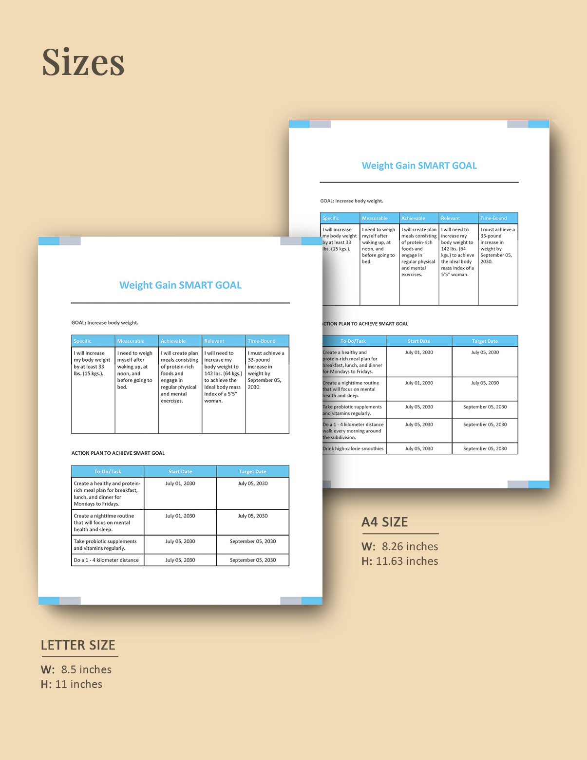 Personal Smart Goals Template - Download in Word, Google Docs, Excel, PDF, PowerPoint, Google ...