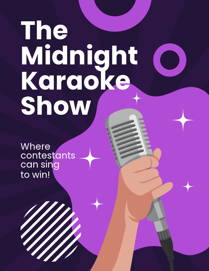 Karaoke Party Flyer Template Google Docs Illustrator InDesign Word 