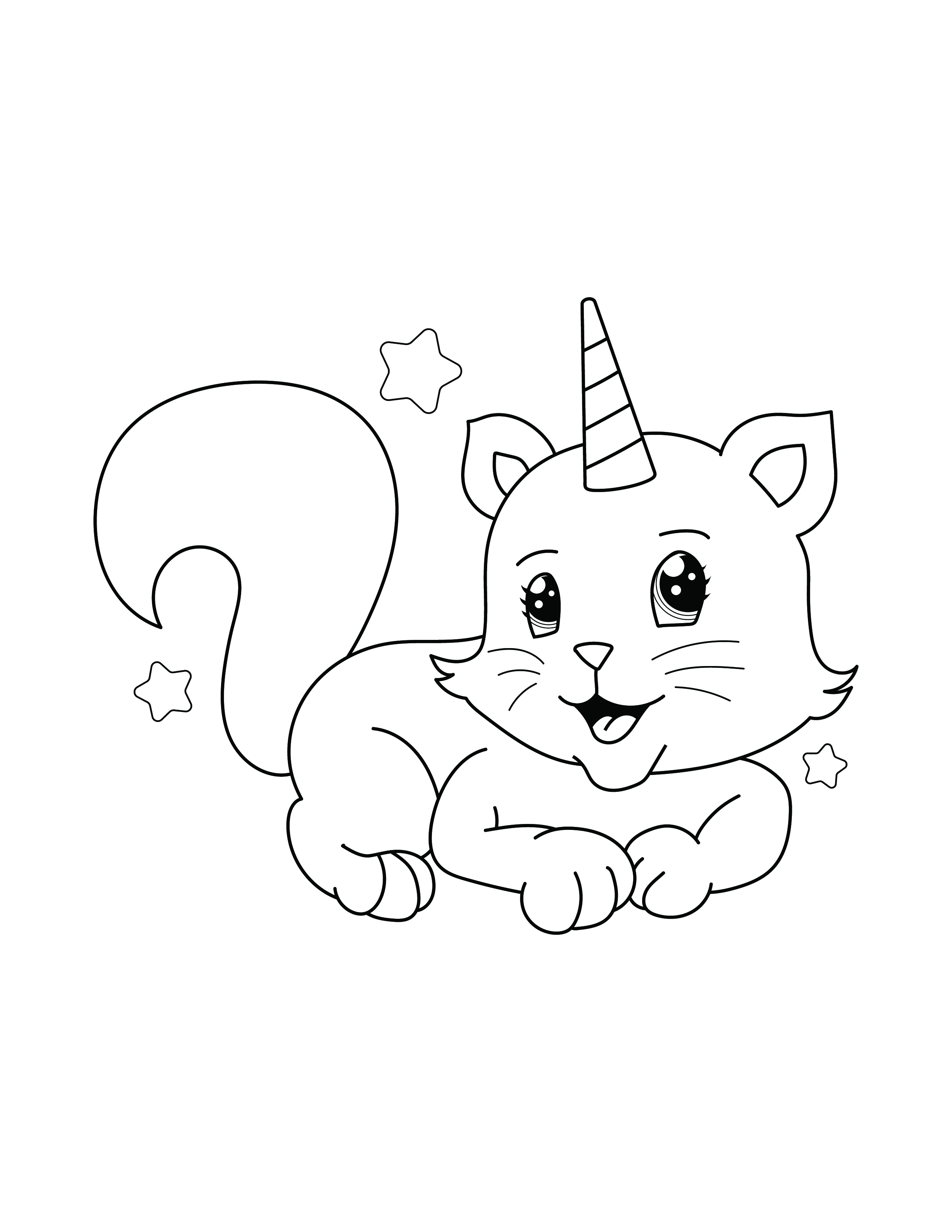 Free Unicorn Cat Coloring Page - EPS, Illustrator, JPG, PNG, PDF, SVG ...