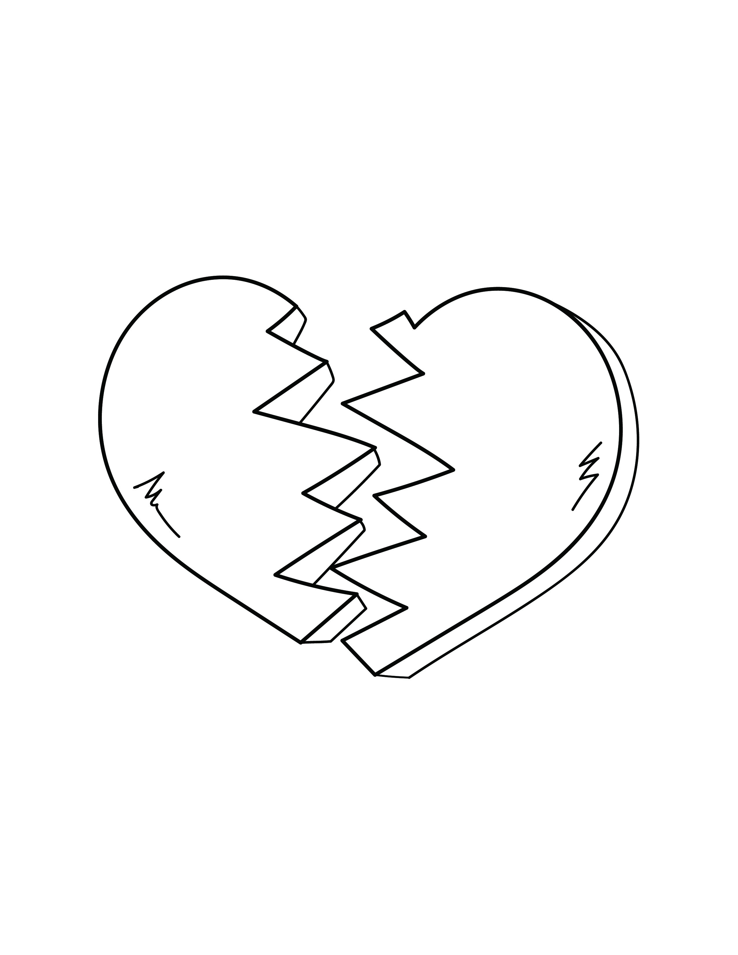 Free Simple Broken Heart Drawing - EPS, Illustrator, JPG, PNG, PDF, SVG ...