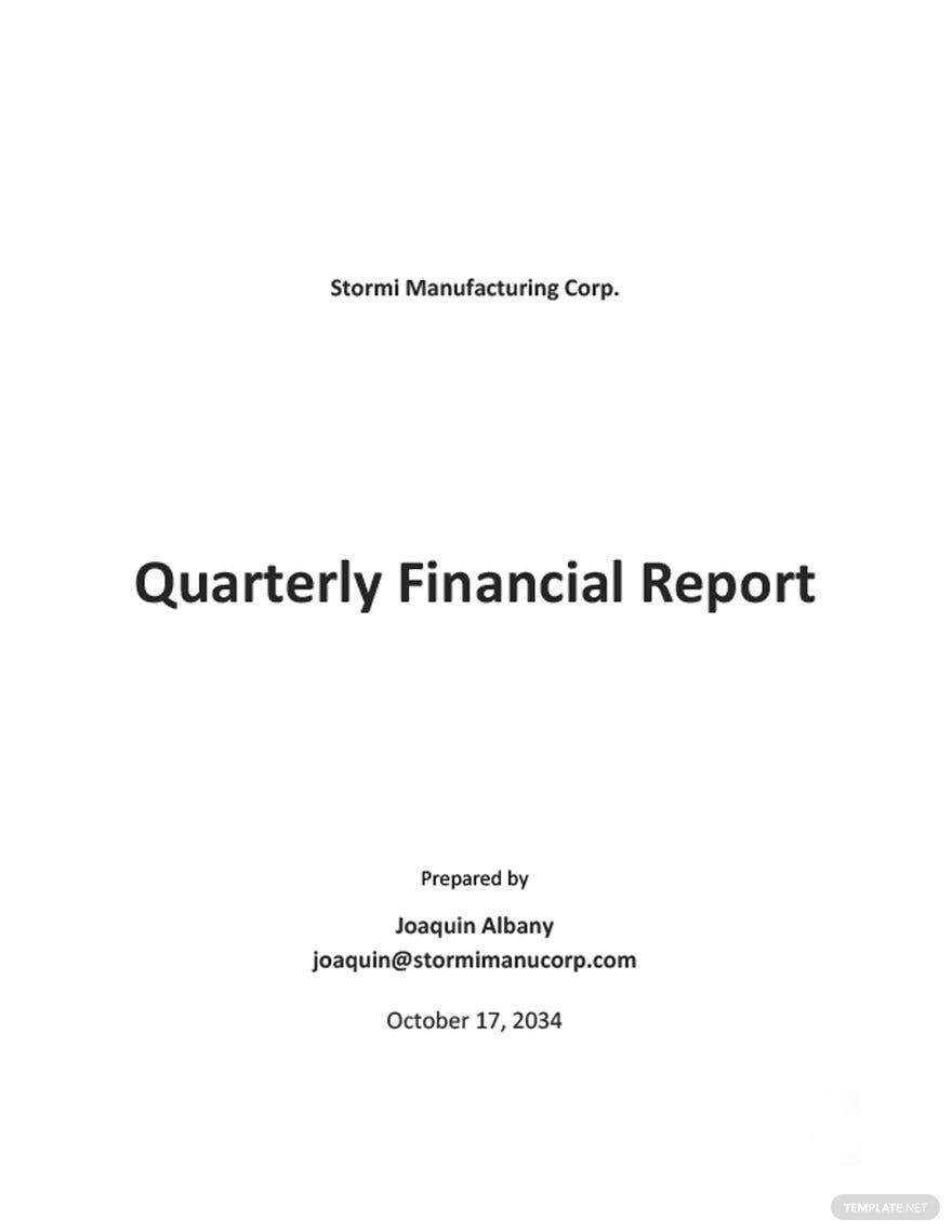 Financial Report To Board of Directors - Template in Google Docs, Word ...