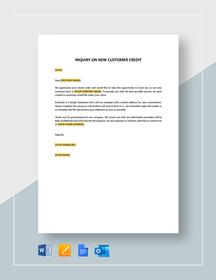 Free Business Inquiry Letter Example Template - Google Docs, Word ...