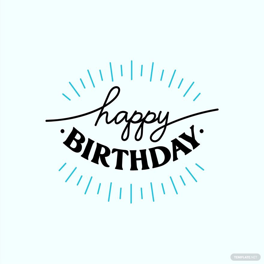 Free Happy Birthday Lettering Vector EPS Illustrator JPG PNG SVG 