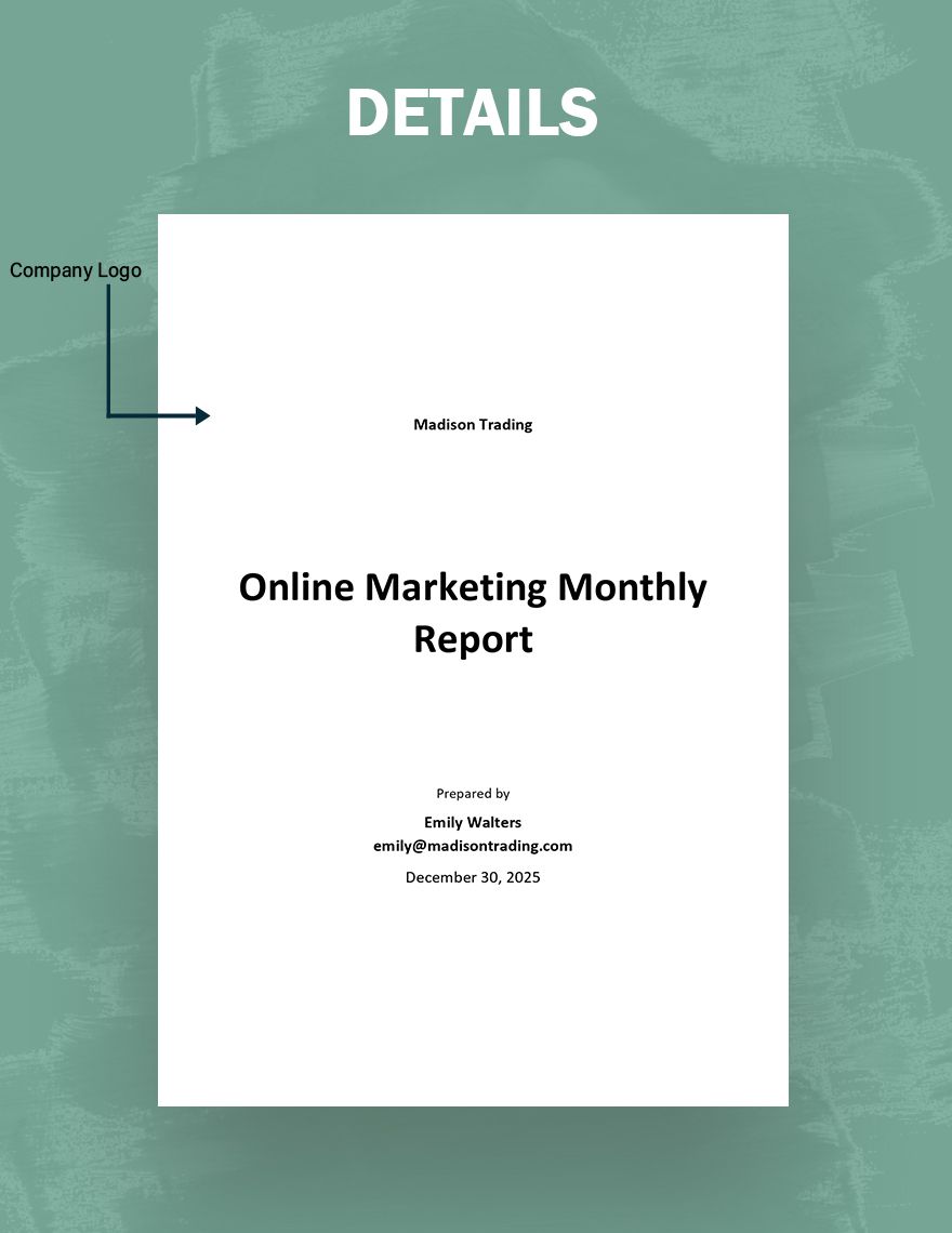 Simple Monthly Report Template - Google Docs, Word, Apple Pages ...