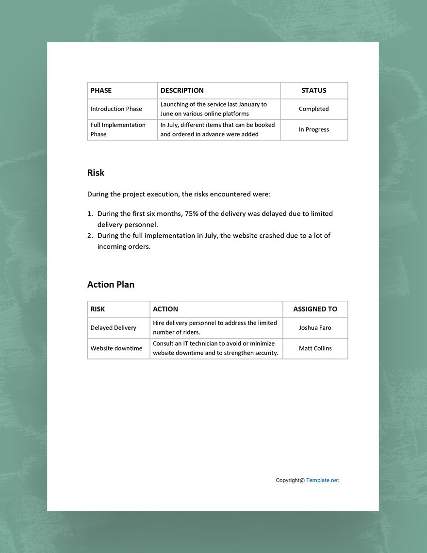 Simple Monthly Report Template - Google Docs, Word, Apple Pages ...