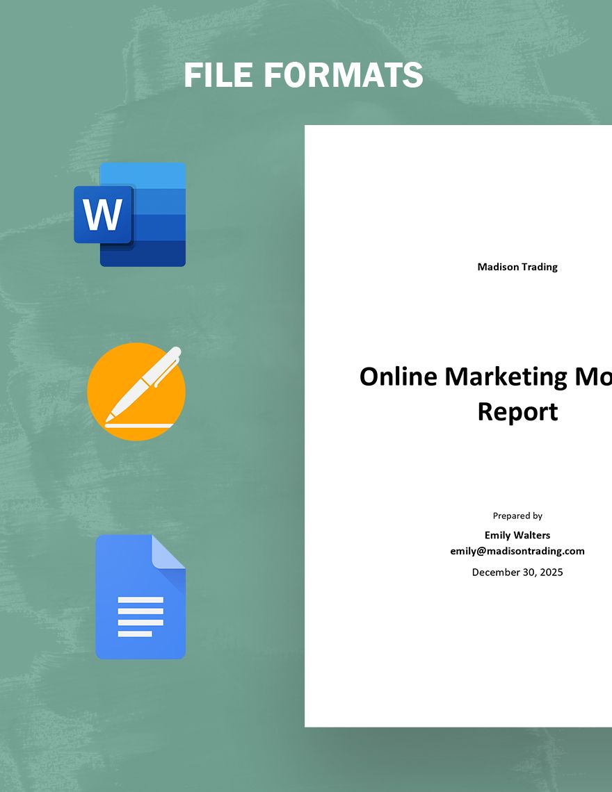 Simple Monthly Report Template - Google Docs, Word, Apple Pages ...