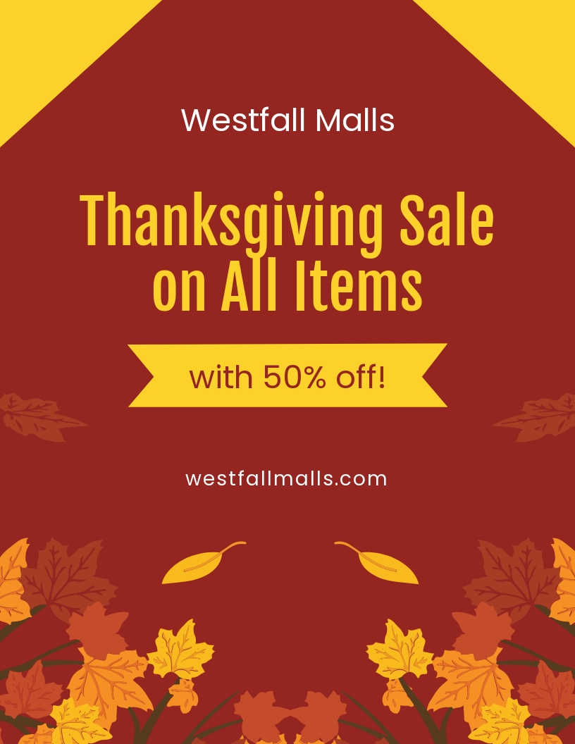 Free Thanksgiving Sale Flyer Template Download In Word Google Docs