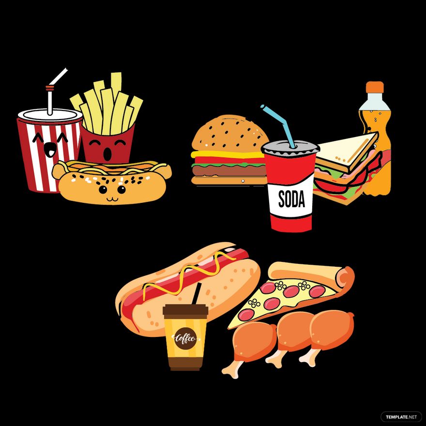 Free Fast Food Doodle Vector - Download in Illustrator, EPS, SVG, JPG ...