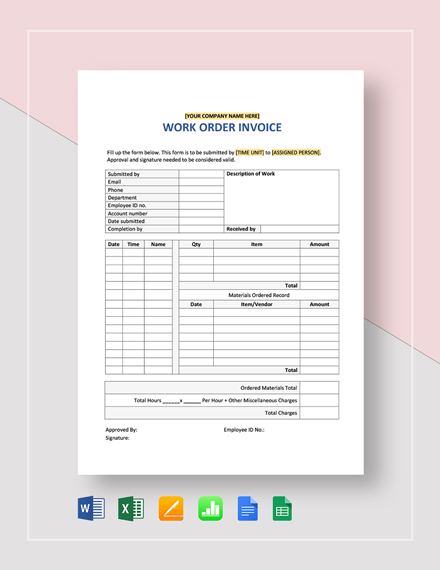 Excel Work Order Template - 15+ Free Excel Document Downloads