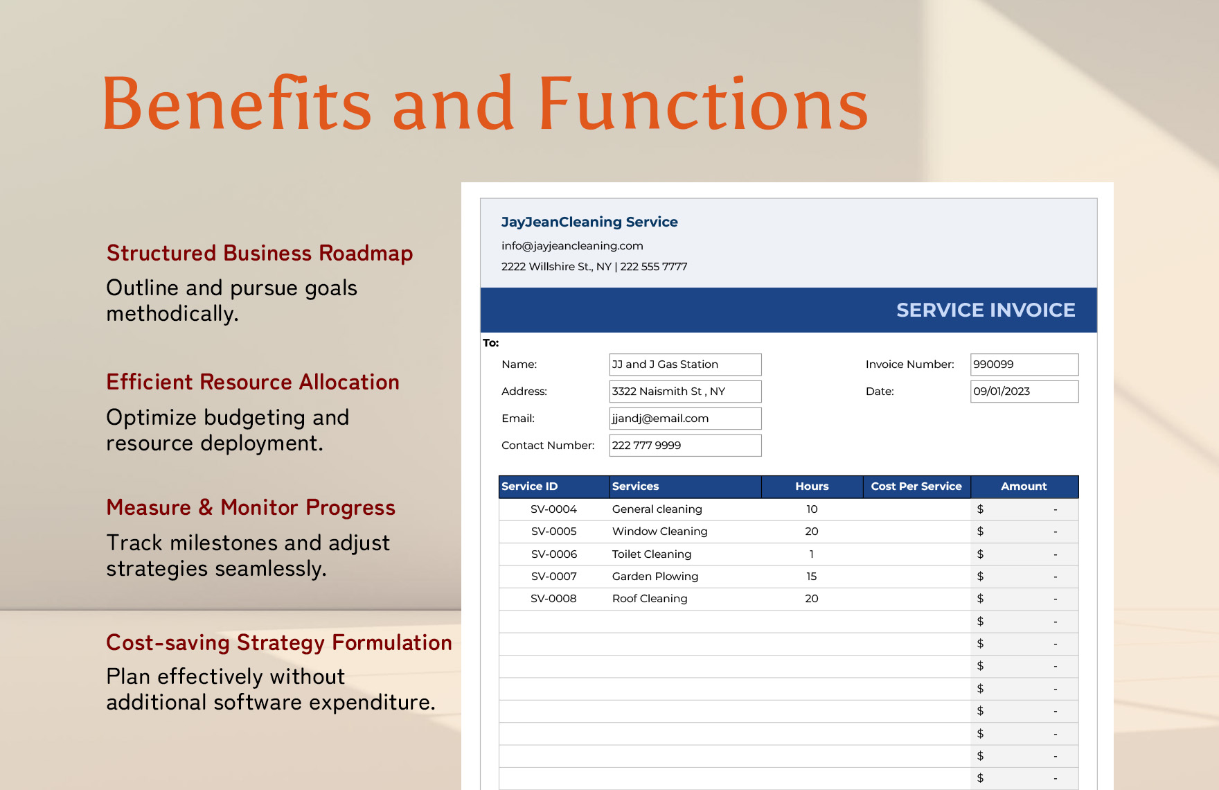 Service Invoice Template - Download in Word, Google Docs, Excel, PDF ...