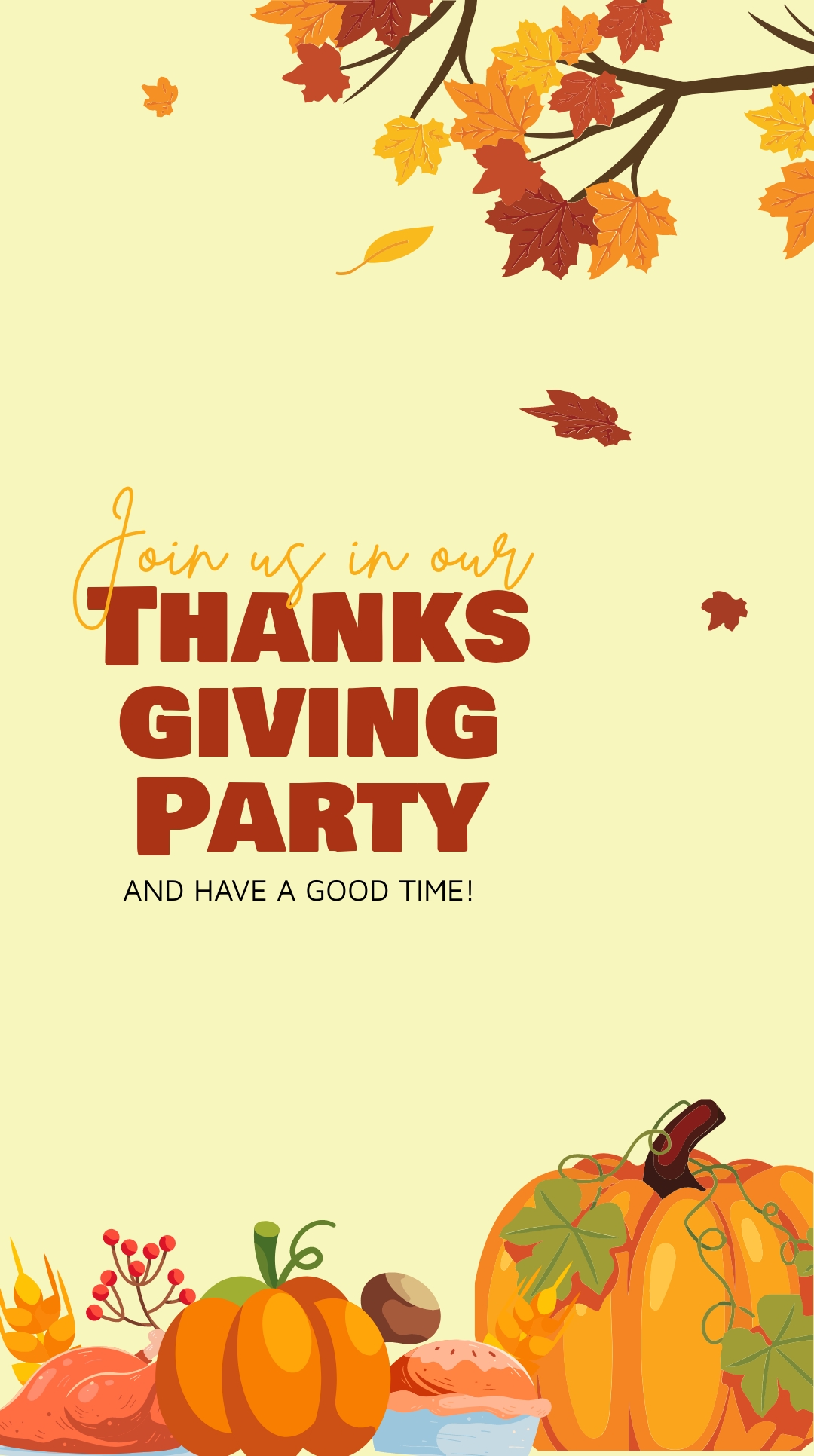 Free Thanksgiving Potluck Whatsapp Post Download In PNG JPG 