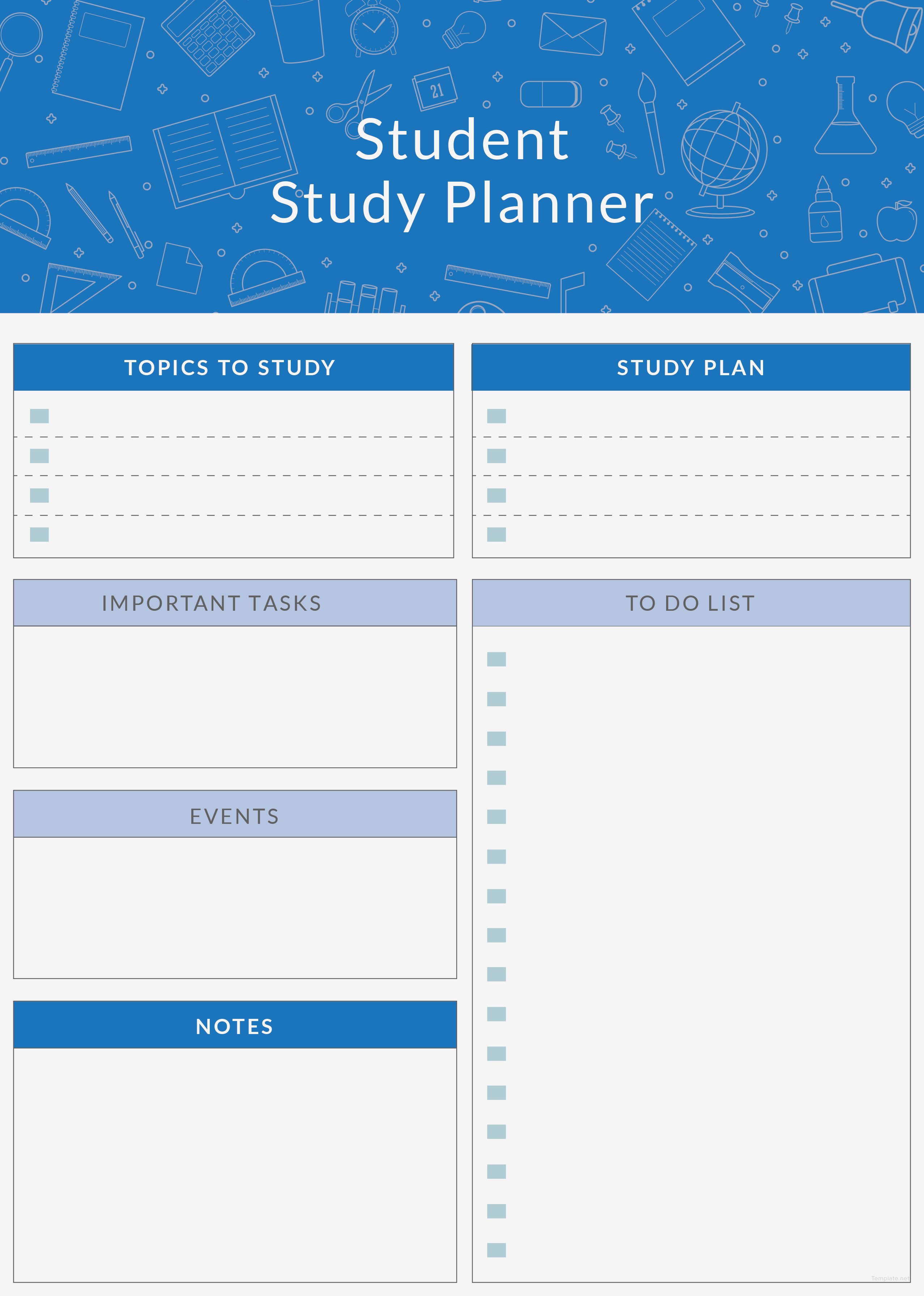 Free Student Study Planner Template In Adobe Photoshop Adobe 