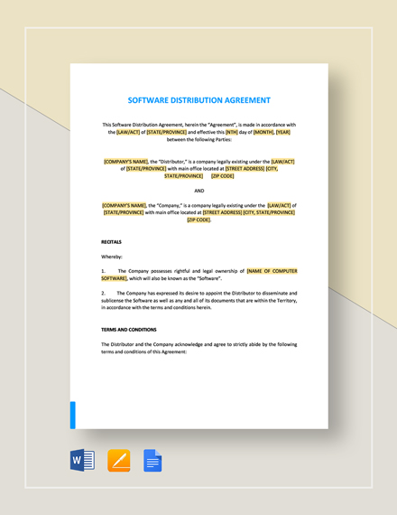 25+ Distribution Agreement Templates – Free Word, PDF Format Download