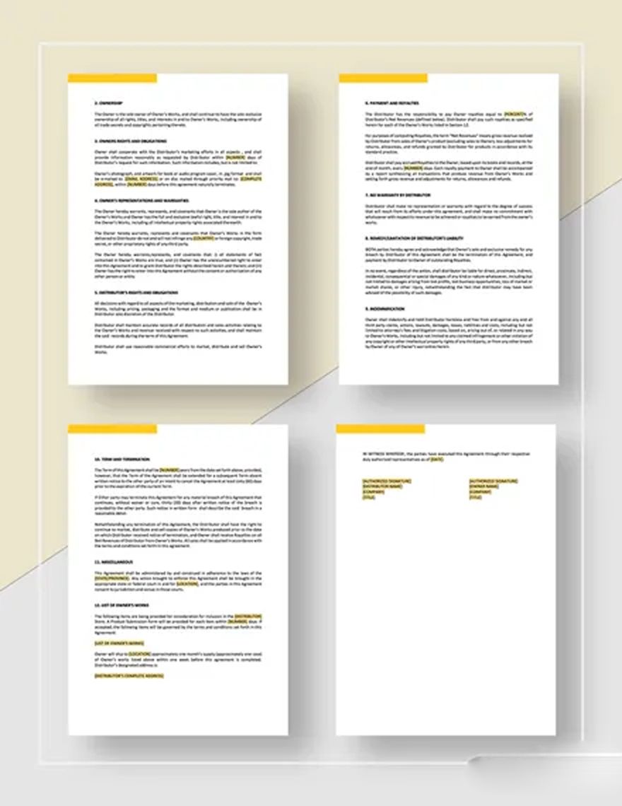 Non-Exclusive Marketing Agreement Template - Google Docs, Word, Apple ...