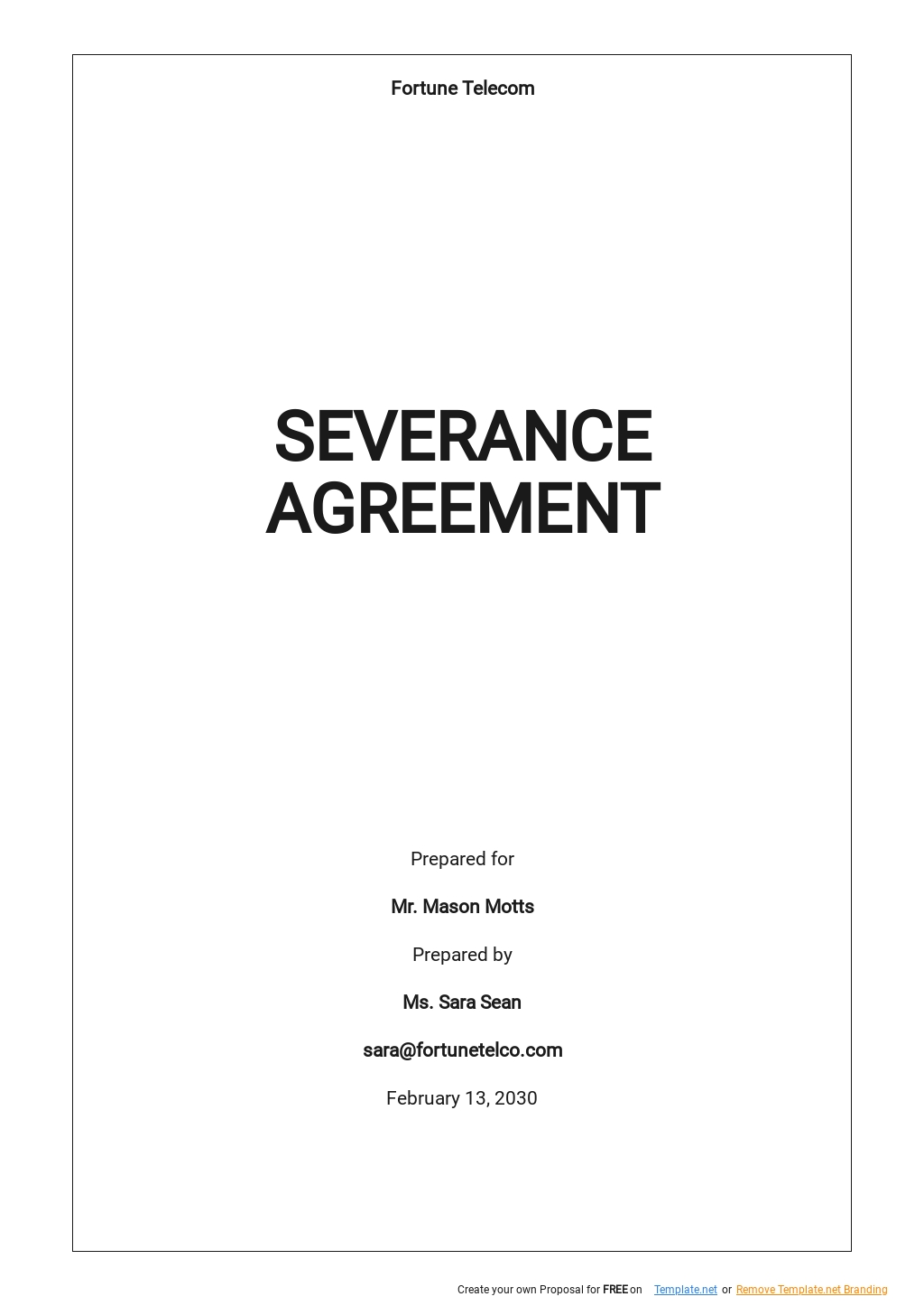 Severance Agreement Template