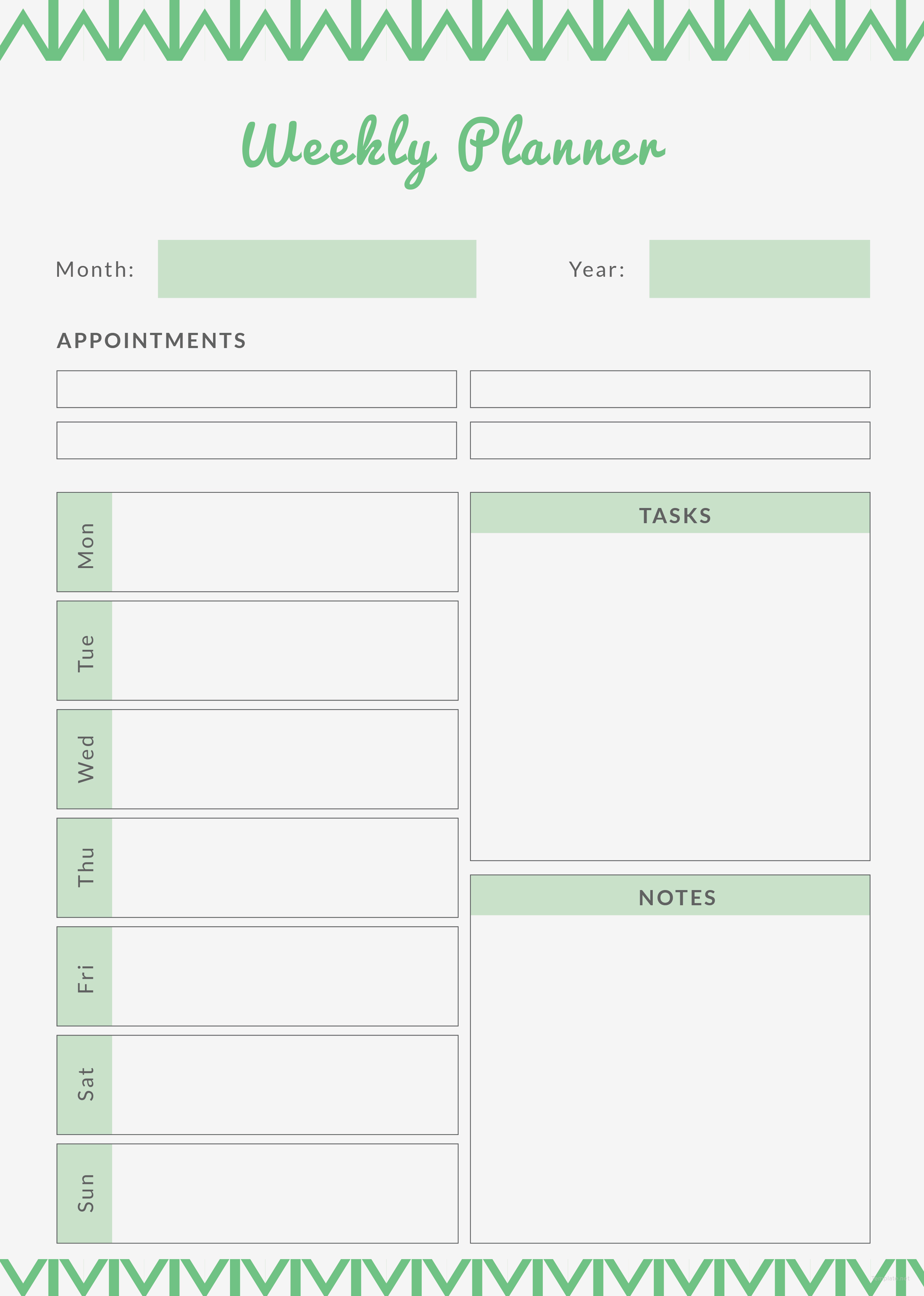 Weekly Planner Template Free Printable Free Printable Templates