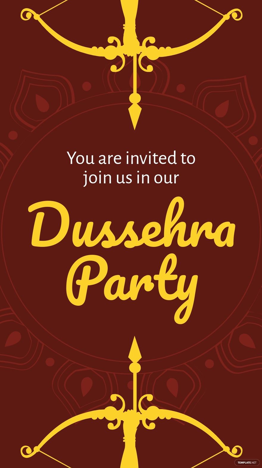 Free Dussehra Invitation Whatsapp Post Template Template