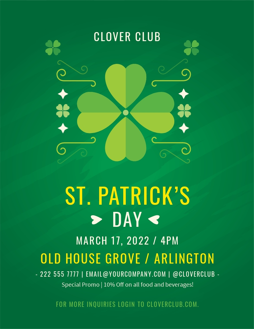 7 St Patrick s Day Flyer Templates Free Downloads Template