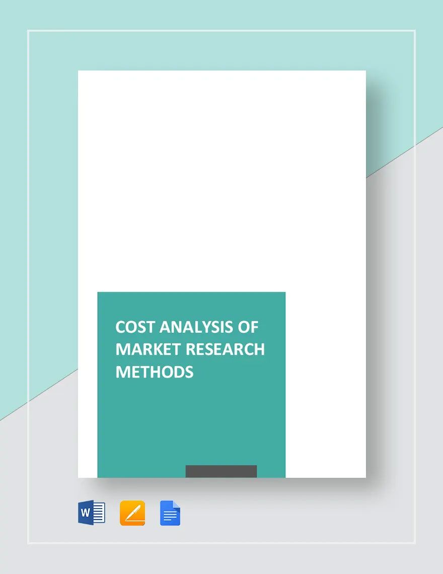 Cost Analysis Of Market Research Methods Template Download In Word 