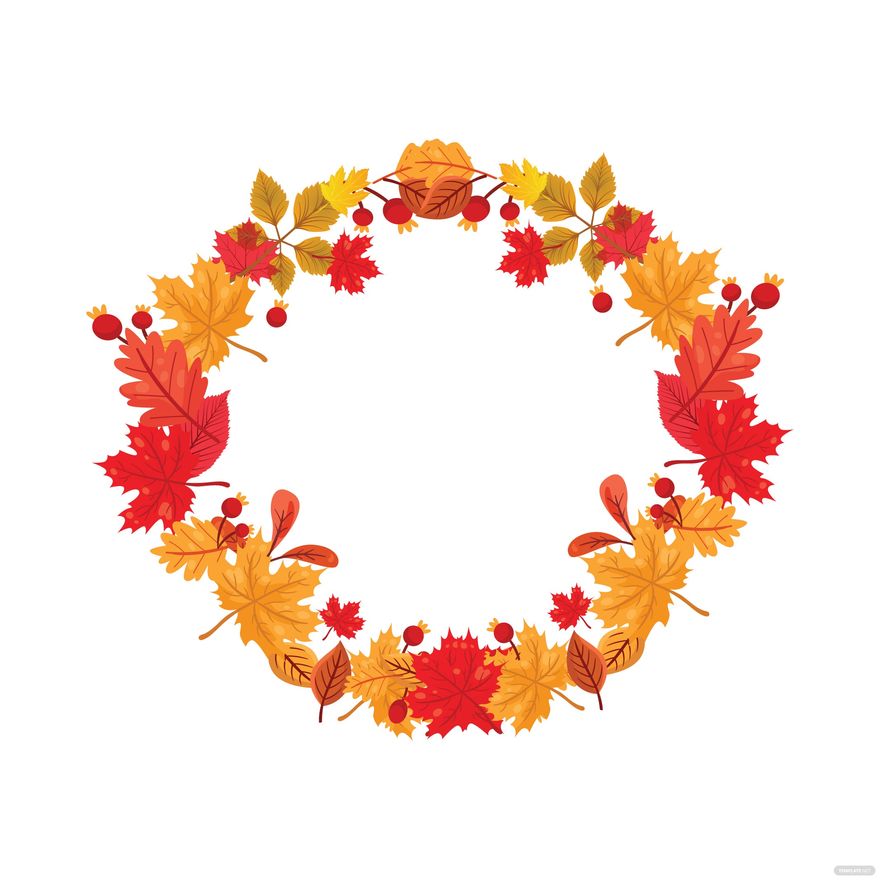 Free Watercolor Fall Wreath Vector - EPS, Illustrator, JPG, PNG, SVG ...
