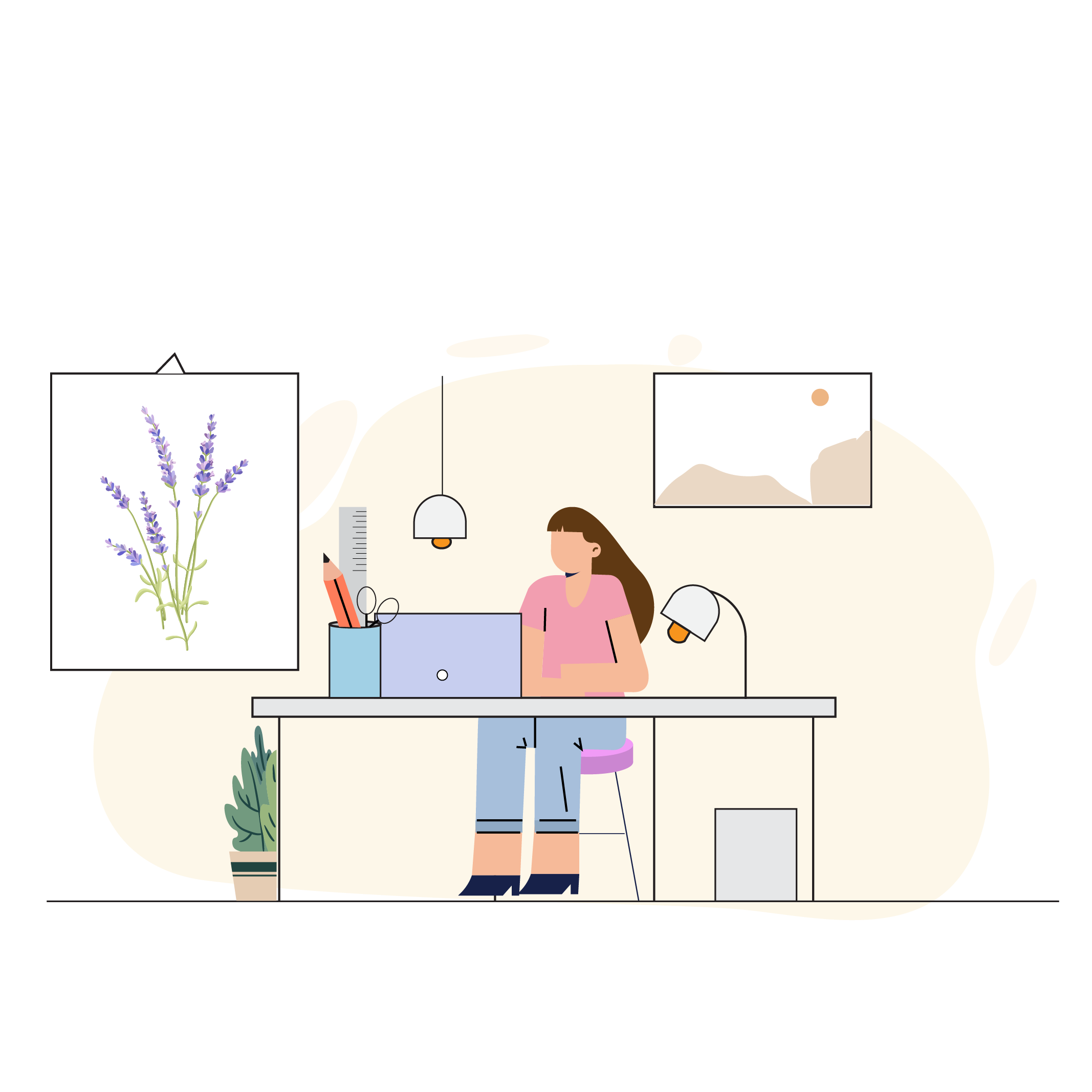 Free Working Remotely Illustration - Illustrator | Template.net