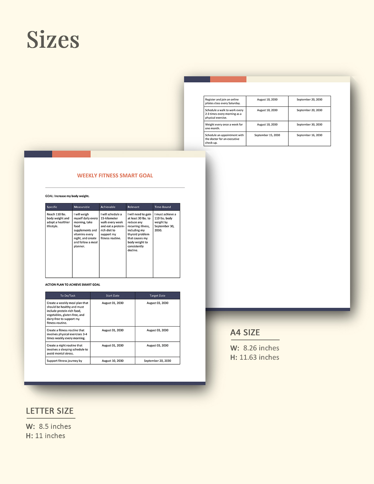 Weekly Smart Goals Template - Google Docs, Google Slides, Excel ...