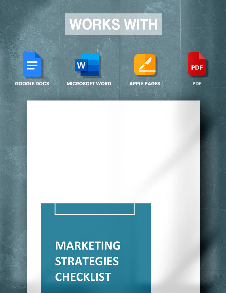 Marketing Strategies Checklist Template - Google Docs, Word, Apple Pages | Template.net